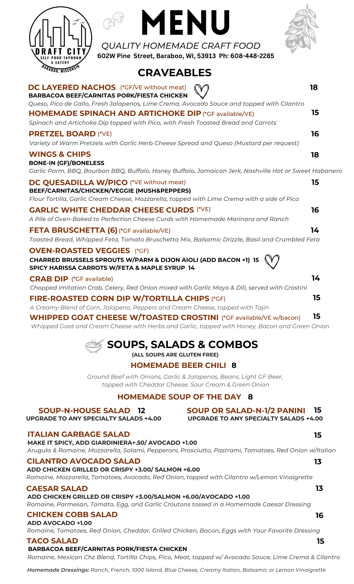 MENU - Draft City Taproom